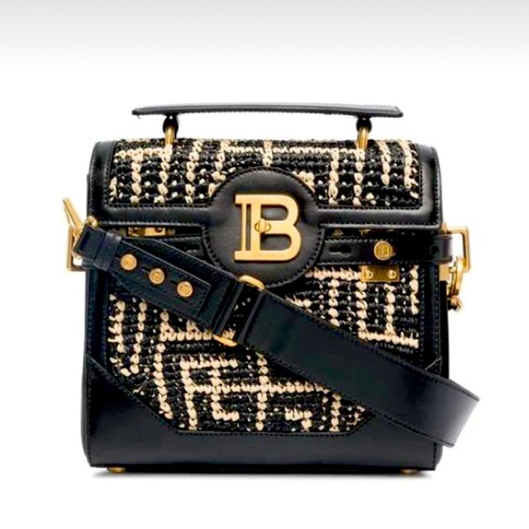 Balmain | Bags | Balmain Bbuzz 23 Monogram Raffia Bag | Poshmark